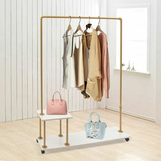Gold Metal Freestanding Clothes Rack - Bed Bath & Beyond - 41500018