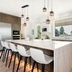 Kasy Modern 3-Light Linear Chandelier Glass Island Pendant for Dining ...
