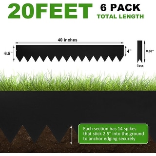 Metal Landscape Edging for Landscaping with 7Pcs Stakes, Pack of 6 ...