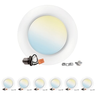 Luxrite 4 Inch LED Disk Lights, 10W, 5CCT 2700K-5000K, 600LM, Dimmable ...