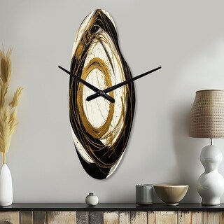 Black And Gold The Art Of Chaos III - Abstract Painting Wall Clocks in ...