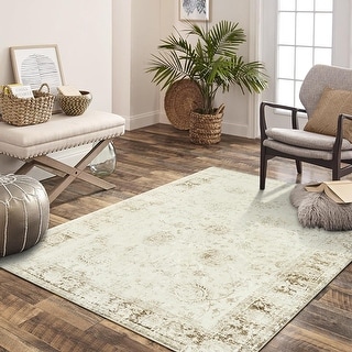 Traditional Area Rug 4x6 Area Rug,Khaki - Bed Bath & Beyond - 39700476