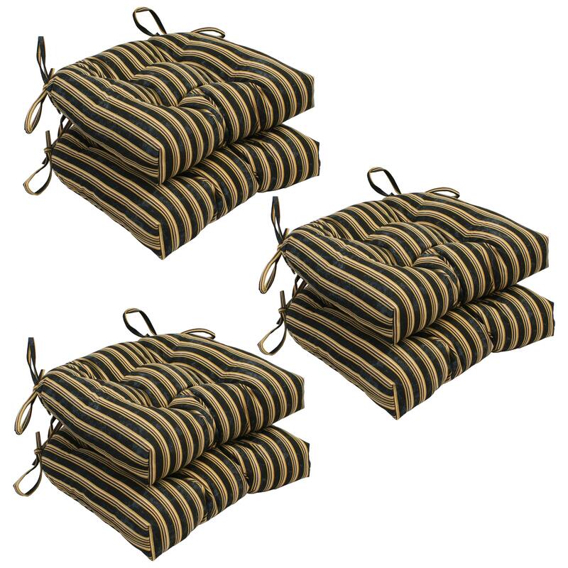16-inch Rounded Back Tufted Indoor Chair Cushion (Set of 2, 4, or 6 ...