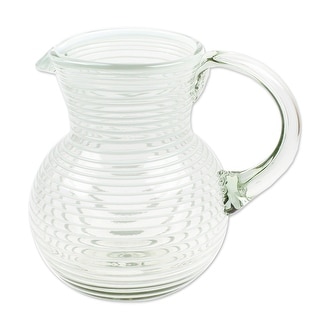 Novica Handmade White Handblown Recycled Glass Pitcher - Bed Bath ...