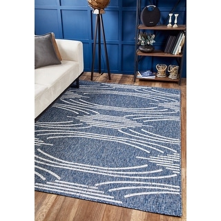 Domani Pyramids Denim Geometric Indoor/ Outdoor Rug - Bed Bath & Beyond ...