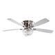 48-inch Flush Mount Crystal Ceiling Fan with Light and Remote Control ...