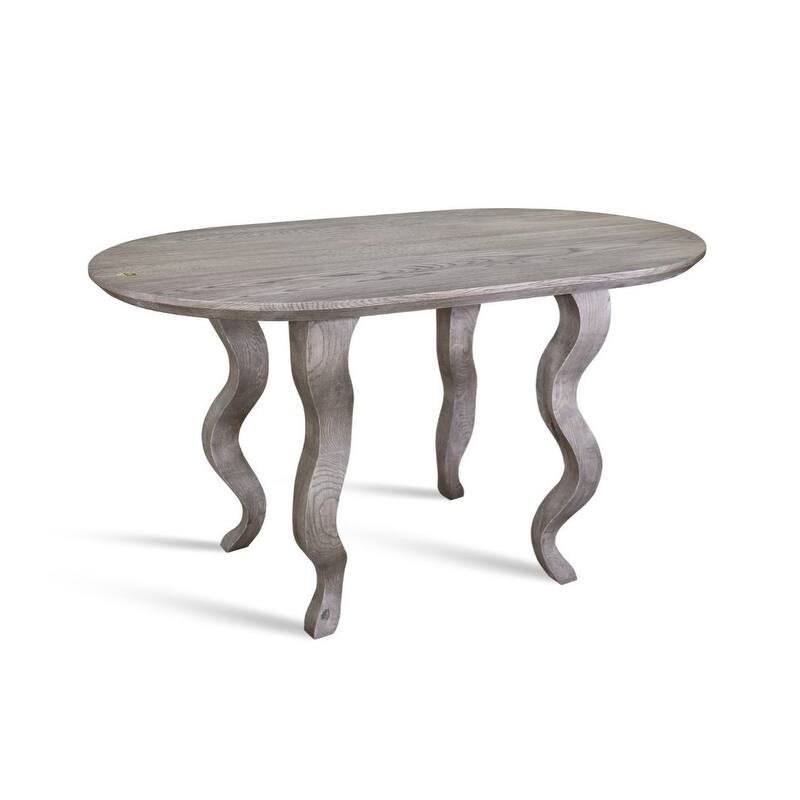 VADE Solid Wood Dining Table - Antique Oak - Overstock - 32585308