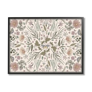 Stupell Delicate Botanical Pattern Intricate Butterfly Insects Motif ...