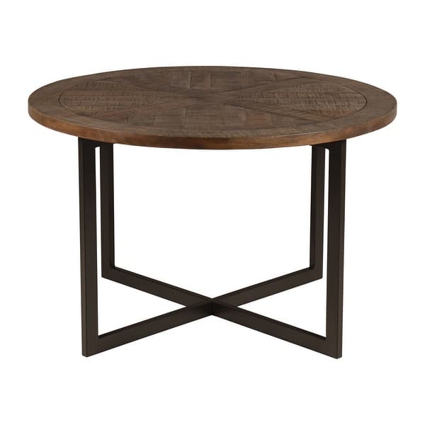 Sherrill 48-inch Diameter Mango & Steel Modern Dining Table - Bed Bath ...