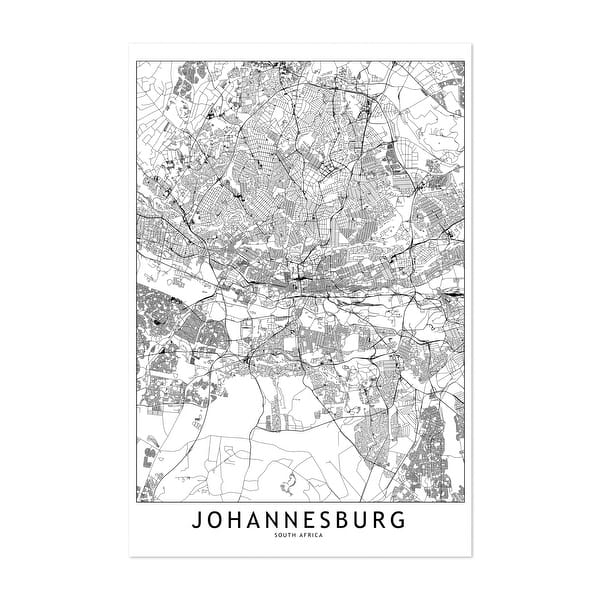 Johannesburg Gauteng South Africa Maps Black White Art Print/Poster ...