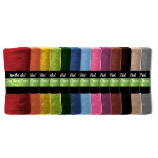 12-Pack 50x60 Inch Soft Warm Fleece Throw Blankets - Bed Bath & Beyond ...