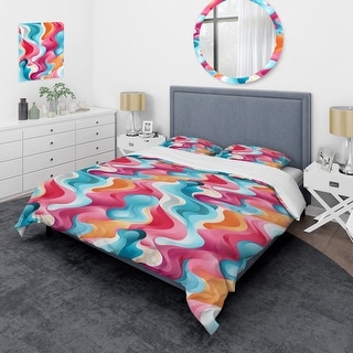Designart "Popart Bubblegum Mirage II" Pink Modern Bedding Cover Set ...