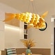 Unique Wooden Vivid Fish-shape Pendant Light - Natural Wood - Bed Bath ...