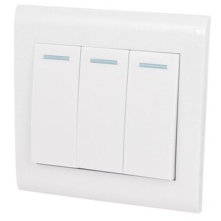AC 250V 10A SPST Three Gang Button Wall Panel Light Electronic Switch ...