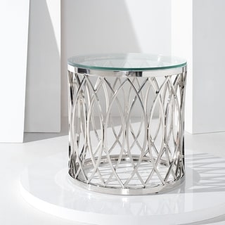 SAFAVIEH Couture Bethany Glass Top Chrome End Table - Silver ...