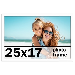 25x17 Frame White Solid Wood Picture Frame Includes UV Acrylic Shatter ...