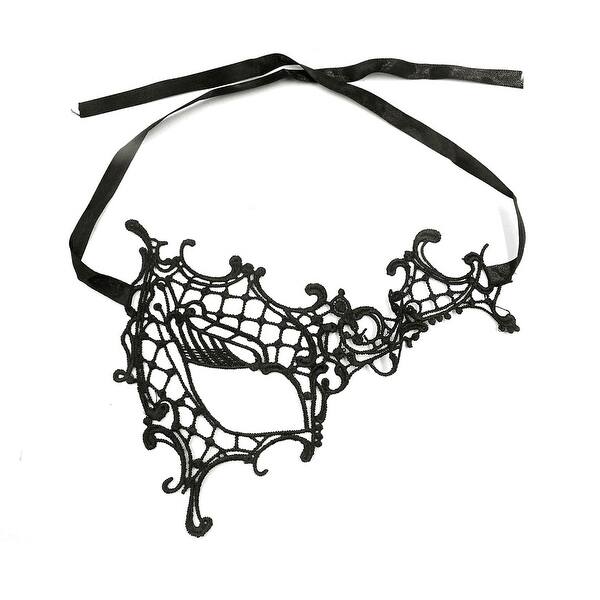 Women Halloween Self Tie Hollow Out Crochet One Eye Masquerade Mask ...