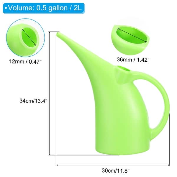 Watering Can 0.5 Gallon / 2L, PE Modern Small Watering Cans Long Spout ...