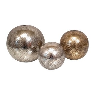 Textured Aluminum Deco Balls - Set of 3 - Bed Bath & Beyond - 36312401
