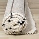 Soft Shag Cream Black Straight Lines Area Rug - Bed Bath & Beyond ...