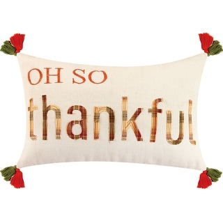 Oh So Thankful Embroidered Tassel Pillow - Bed Bath & Beyond - 36191011