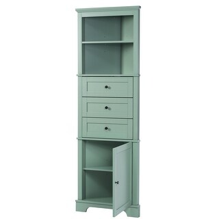 Triangle Tall Cabinet with Storage Drawers and Adjustable Shelves - Bed ...