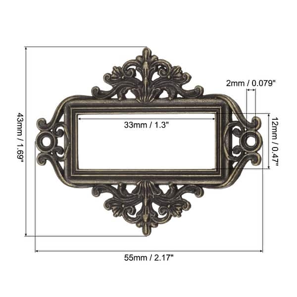 Metal Label Holders 55x43mm Name Card Tag Frames for File Drawer 24Pcs ...