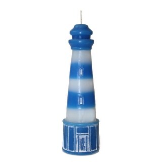 Blue/White Lighthouse Candle - Bed Bath & Beyond - 40348853