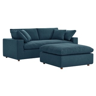 Commix Down Filled Overstuffed Sectional Sofa and Ottoman Set - Bed ...