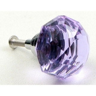 Large Purple Crystal Drawer Pull - 1 3/8" wide, x 1 1/2" long - Bed ...