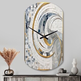 Designart - Grey and Yellow Mosaic II - Abstract Shapes Large Wall ...