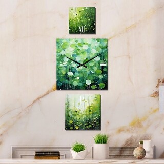 Designart "Quirky Quarters Botanical " Abstract Oversized Modern Clock ...