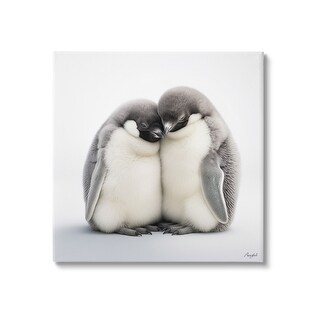 Stupell Cuddling Penguin Duo Canvas Wall Art Design by Roozbeh - Bed ...