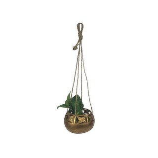 Coco Hanging Planter Gold Wash - Bed Bath & Beyond - 39875907