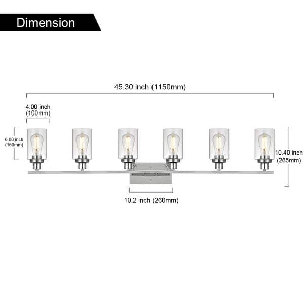 Vinluz Modern 6-lights Vanity Lighting Fixture for Bathroom - Bed Bath ...