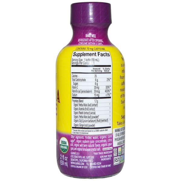 Guayaki Organic Yerba Mate Energy Shot - Wild Berry Reishi - 2 oz ...