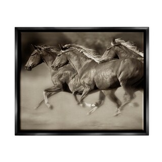 Stupell Galloping Horse Herd Trotting Wild Animal Photography Floater ...
