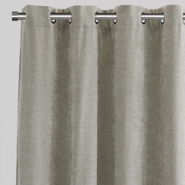 Rodeo Home Vargas Luxury Solid Chenille Grommet Curtains (Set of 2 ...
