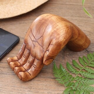 Novica Handmade Take My Hand Wood Phone Stand - Bed Bath & Beyond ...