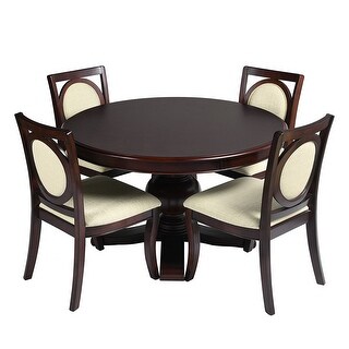 Momei Traditional Solid Wood Upholstery Dining Set (5 Piece) - Bed Bath ...
