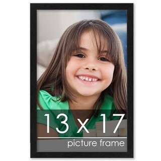 13x17 Traditional Black Complete Wood Picture Frame with UV Acrylic ...