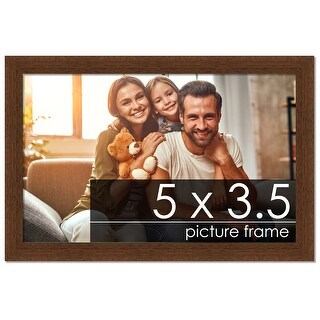 5x3.5 Traditional Walnut Complete Wood Picture Frame with UV Acrylic ...