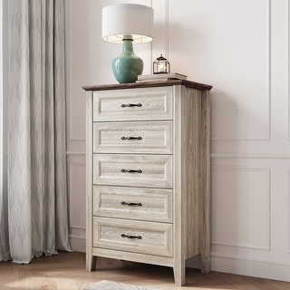 Dresser for Bedroom, 5 Drawer Dresser with Metal Handles, Chest of ...