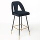 Velvet Upholstered Connor Bar Stool - 28" Height | Gold Tipped Black ...