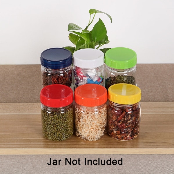 16 Pcs Assorted Color Plastic Mason Jar Lids Regular Mouth Mason ...