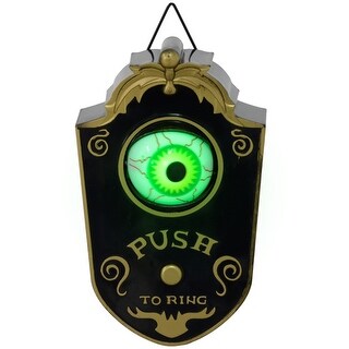 Spooky Doorbell with Light-Up Green Eyeball, Sound Activation, and ...