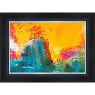 40x30 Contemporary Black Wood Picture Frame - Complete with Frame Grade ...