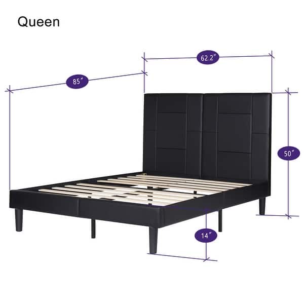 Sleeplanner 14-inch Dura Metal Bed Frame with Black Headboard - Bed ...