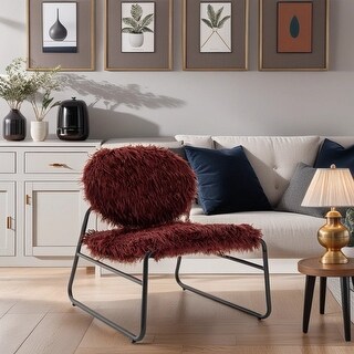 Modern Industrial Slant Accent Chair with Metal Frame, Premium Soft ...