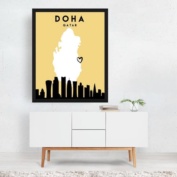 Doha Qatar Doha Qatar Heart City Map Maps Urban Art Print/Poster - Bed ...